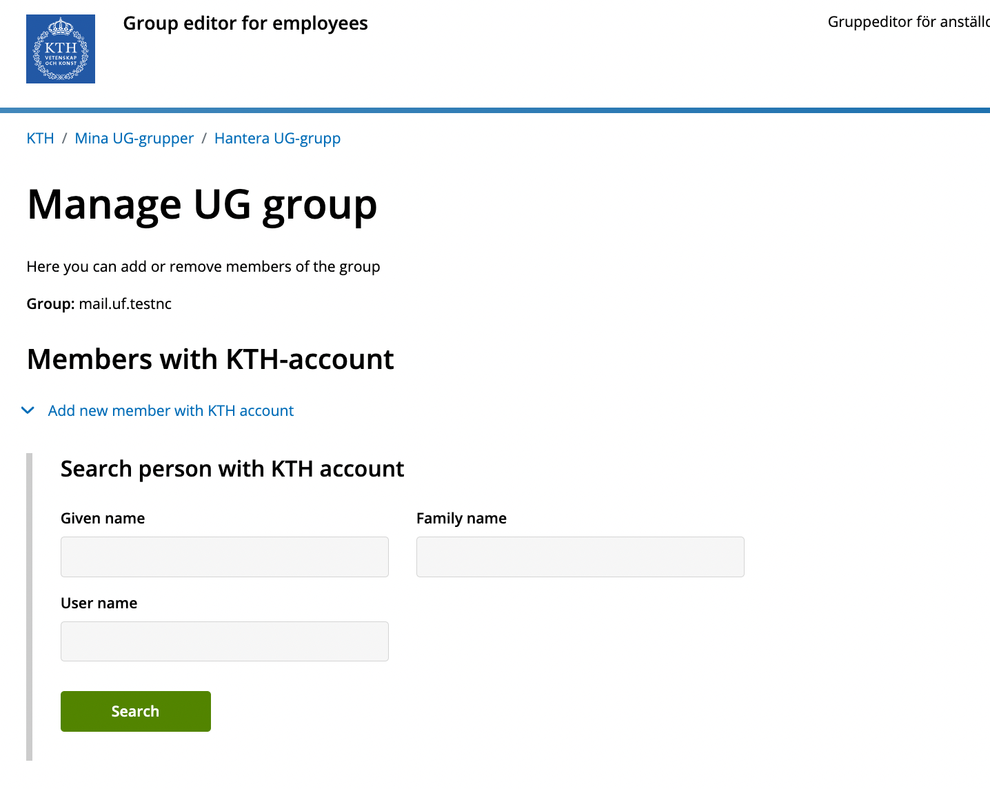 Manage UG-groups | KTH Intranet